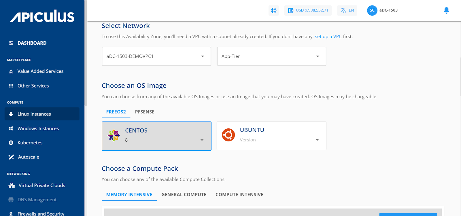 Creating Linux Instances Apiculus 