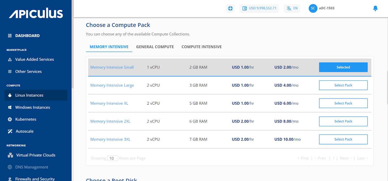 Creating Linux Instances – Apiculus