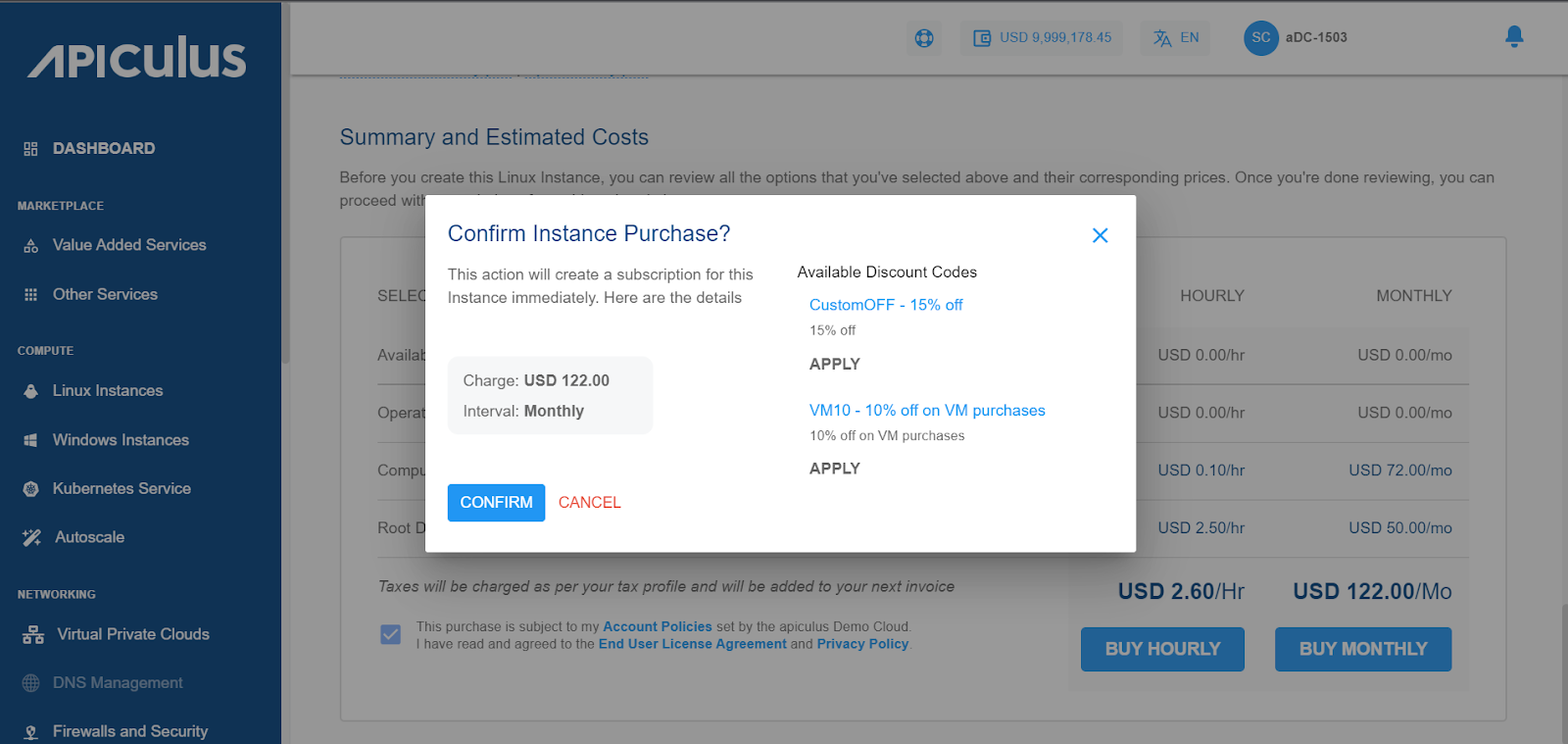 Creating Linux Instances – Apiculus